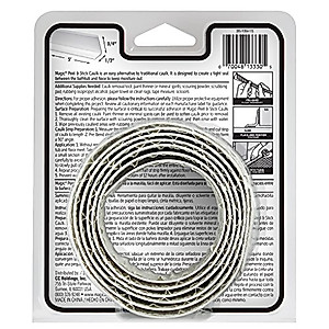 Magic American Tub/Floor Peel and Stick Caulk, 1-1/4" x 5' (3.1cm * 1.5m) , (1 Count (Pack of 1), white)