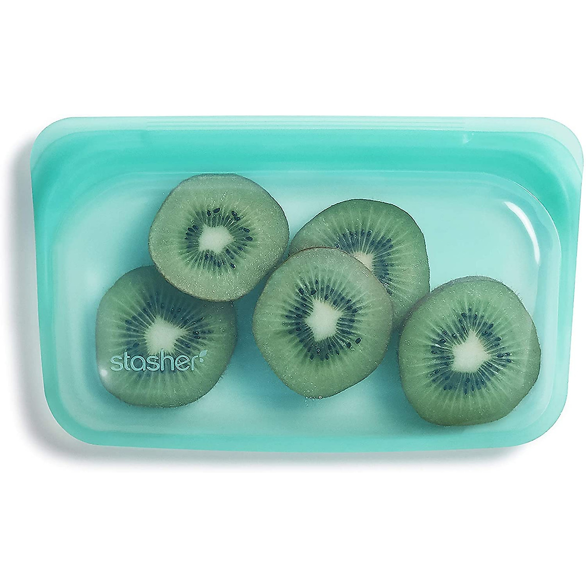Stasher Reusable Silicone Storage Bag, Food Storage Container & Reusable Silicone Storage Bag, Food Storage Container, Microwave and Dishwasher Safe, Leak-free, Snack, Aqua