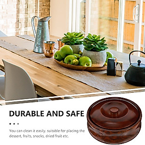 DOITOOL Wood Serving Bowls with Lid, Tableware Wooden Serving Bowls for Salad, Candys, Snack, Nuts Serving Container Condiment Container (8.25x8.25x2.85 Inch)