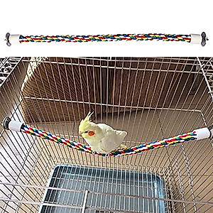 Bird Perches Rope Parrots Toys Fit Bigger Macaws Adjustable Stand Rope Ladder Rest (24in)