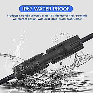 Dongge Solar Connection Y Branch Parallel Adapter Solar Panel Cable Plug Distributor Photovoltaic Branch Plug and Socket Supports 30A High Current Red and Black Cable