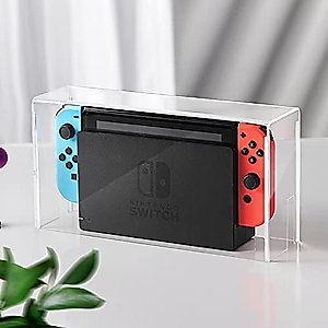 MANWU Clear Protective Case Dust Display Box Cover for New Nintendo Switch Model (only Cover),Acrylic Clear casing Compatible with Switch OLED
