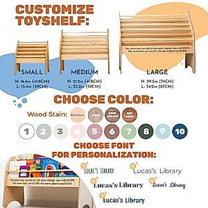 Montessori Bookshelf Kids Toddler Bookshelf Wood Bookcase Storage Kids Room Storage Playroom Kids Furniture Toddler Gift 2nd 3rd Birthday (Medium, White)