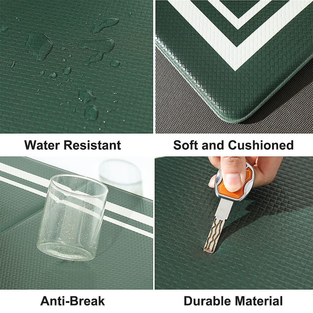 COSY HOMEER Kitchen Mat – 2/5 Inch Thick Anti Fatigue Floor Mat, Standing Desk Mat – Comfort Foldable Kitchen Rug, Easy Storage,Durable Stain Resistant Non-Slip(17" x 48", Black)