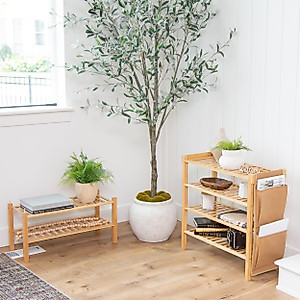 Sunshine Trend Premium,Bamboo Shoe Rack | Premium 6-Tier Stackable Shoe Organizer with Natural Wood Design | Beautiful and Sturdy Multi-Use Shoe Shelf for Closet, Entryway, or Hallway