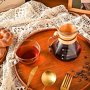 NEWOUGER Pour Over Coffee Maker with Double-layer Stainless Steel Filter,13.5 OZ Borosilicate Pour Over Coffee Dripper Glass Coffee Carafe For Home,Camping, Hiking