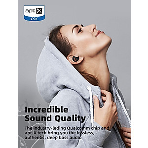 dyplay Wireless Earbuds Bluetooth 5.0 True Wireless Headphones in-Ear Stereo USB-C Quick Charge Waterproof TWS Wireless Earbuds with aptX 3D Stereo Sound,Single Mode Touch Control and CVC 6.0 Mic