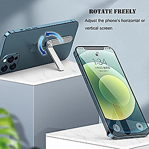 KWOLYKIM 360° Phone Kickstand, 2021 Silvery Multi-Angle Aluminum Phone Kickstand Adjustable Angle 180 Degree Vertical and Horizontal Back Stand