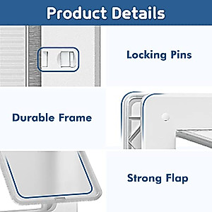 Pet Door, Small Dog Door by PETOUCH, 6" x 9" Inner Frame for Small Dog and Cats, Doggie Door for Small Pets, Easy to Install, 2-Way Locks, Durable Frame Cat Door for Door, Screen & Wall, White