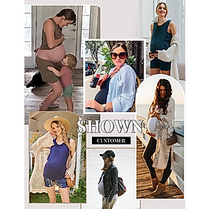 Ekouaer Nursing Pajamas for Women Breastfeeding Sleeveless Tank Top and Shorts Set Maternity Loungewear Summer Post-parturn Sleep Set Floral Grey XL