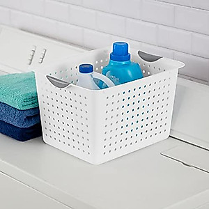 Sterilite Set of Ultra Plastic Storage Bin Baskets with Handles Including 12 Large and 12 Deep Containers for Household Organization, 24 Pack