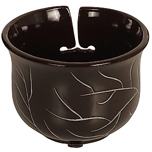 Abhandicrafts XXL Large Double Spiral Knitting Yarn Bowl Coffee Color Ceramic Pottery Storage Bowl with Hand Carved Design of Beautiful Dry Tree Branches
