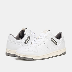 Coach Women's C201 Sneaker, Heather Grey/Optic White, 6.5