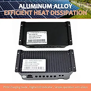 EVPEVER 20A Solar Charge Controller 12V/24V Auto Working Dual Battery Solar Panel Charge Controller PWM 20AMP Intelligent Solar Panel Batteries Regulator for Motorhome, Caravan, Boat
