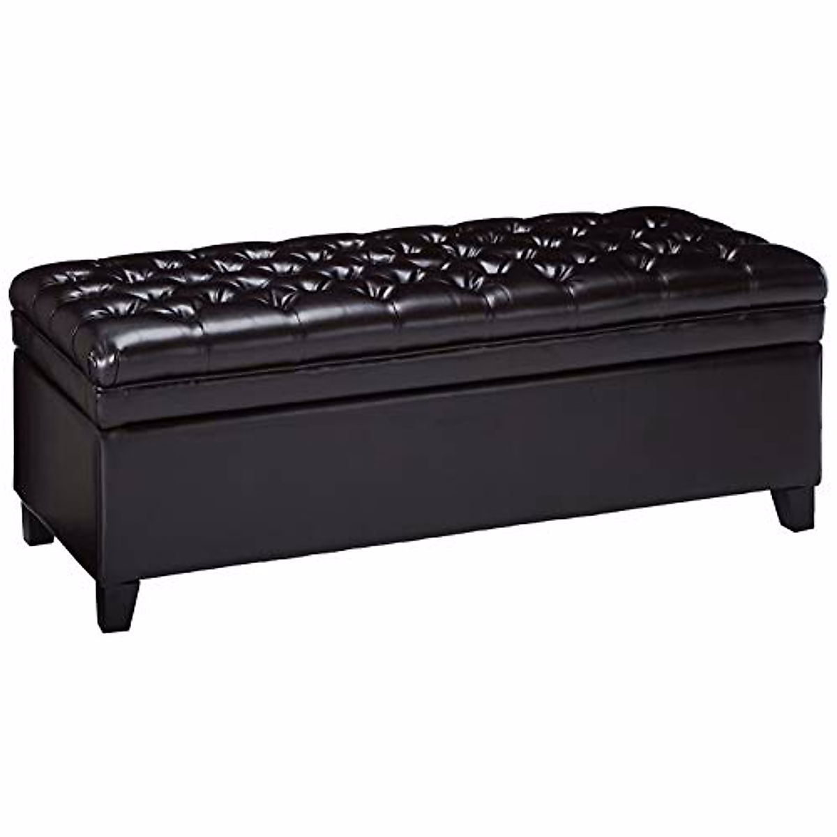 Christopher Knight Home Hastings Tufted Leather Storage Ottoman, Espresso