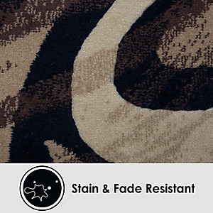 Home Dynamix Catalina Picasso Contemporary Artistic Swirl Area Rug, 7 ft 10 in x 10 ft 2 in, Black