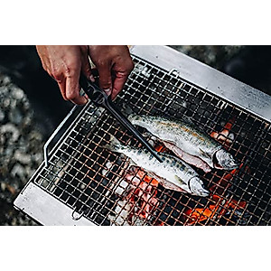 Snow Peak Pitts CS-370 Stainless Steel Tongs, For BBQs, Tapered Design, Corrosion Resistant, Outdoor Camping