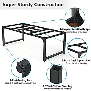 Tribesigns Modern Computer Desk, 78.7 x 39.4 inch X Large Executive Office Desk Computer Table Study Writing Desk Workstation for Home Office,Rustic/Black