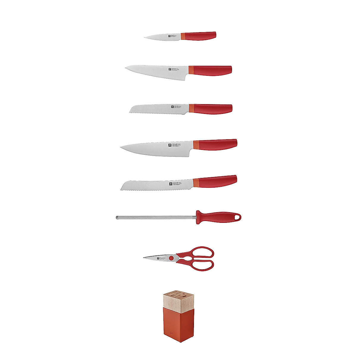 ZWILLING Now S 8-pc Knife Block Set - Grenada Orange