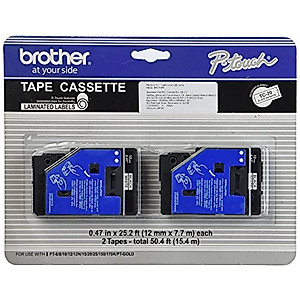 Brother Tc-20 0.47-Inch x 25.2 Ft. - Black On White Tape for Pt-6 8 10 12 15 20 150 170 2-pack