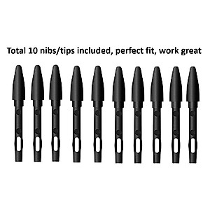 Replacement Tip Nibs for Huion Stylus Pen PN01 for Pen P80 P68 for Model 420 H420 K58 H58L 680S H580 680TF H610PRO 1060PLUS W58 DWH69 WH1409 Graphic Tablets UGEE GAOMON King (Black)