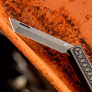 STATGEAR Pocket Samurai Folding Tanto Micro Knife - Slipjoint Edition | Small EDC Mini Knife | Black