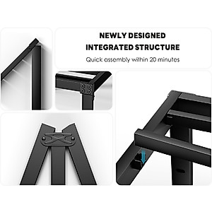 QEROMY Bed Frame No Box Spring Needed, Heavy Duty Metal Platform Bed Frame Noise-Free, Quick & Easy Assembly, Black (Full, 14 INCH)