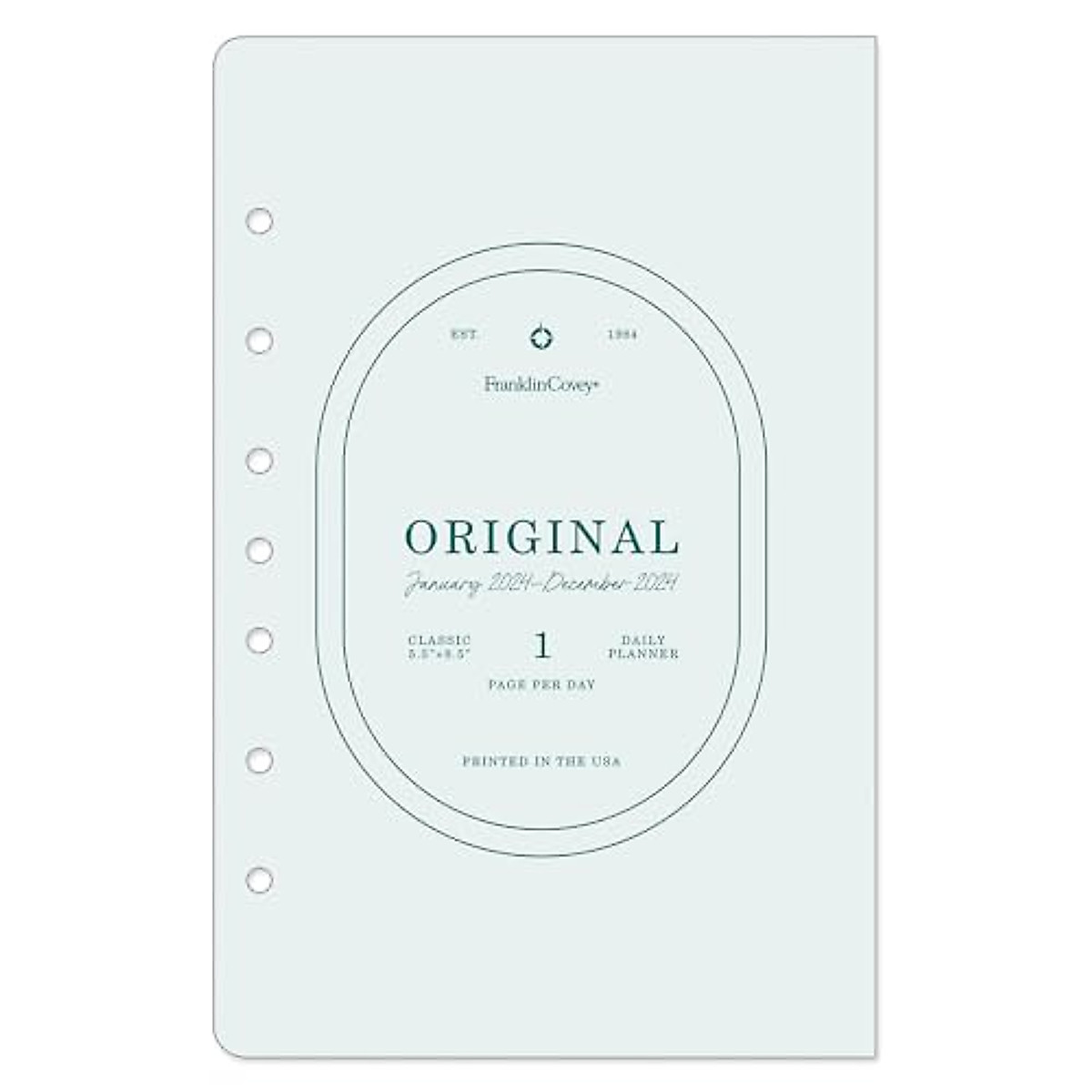 FranklinCovey - Original One Page Per Day Ring-Bound Planner (Classic, Jan 2024 - Dec 2024)