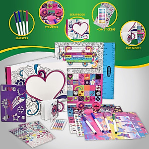 Crayola Art Activity Set, Mess Free Craft Kit for Kids, Washable Markers Coloring Supplies, Stickers, Scrapbook in Travel Carry Case