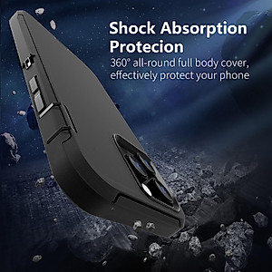 Sansunto for iPhone 13 Pro Max Case and 12 Pro Max Case, Full Body Protection Heavy Duty Shockproof Military Grade 3 in 1 Silicone Rubber with Hard PC Rugged Durable Phone Cover 6.7 Inch (Black)