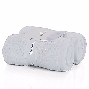 Lincove 100% Turkish Cotton Luxury Hand Towels - Hotel & Spa Luxury Hand Towels 600 GSM Highly Absorbent & Eco Friendly - Made in Turkey (White)