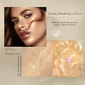 HOSAILY Body Glitter Spray, Moisturizing Bronze Body Shimmer Luminizer Glow Illuminator Quick-Drying and Non-Sticky Glitter Spray Liquid Highlighter Spray for Face Hair Body Glitter, 60ML -Rose Gold