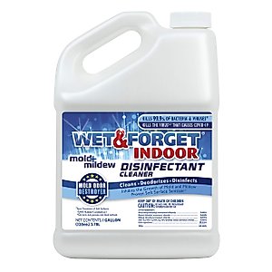 Wet & Forget Indoor Mold and Mildew All-Purpose Cleaner Deodorizes, Disinfects, Kills 99.9% of Bacteria and Viruses, Refill, 128 Fl. Oz.