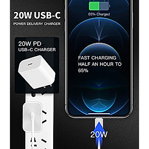 20W Watt Power Charging Adapter Lightning to USB C Fast PD Wall Charger Block With 5ft Cable Quick Box Compatible for IPhone 11 12 PRO MAX MINI XS XR SE2 X 8Plus Ipad ARI Airpod Cord Samsung Type Plug