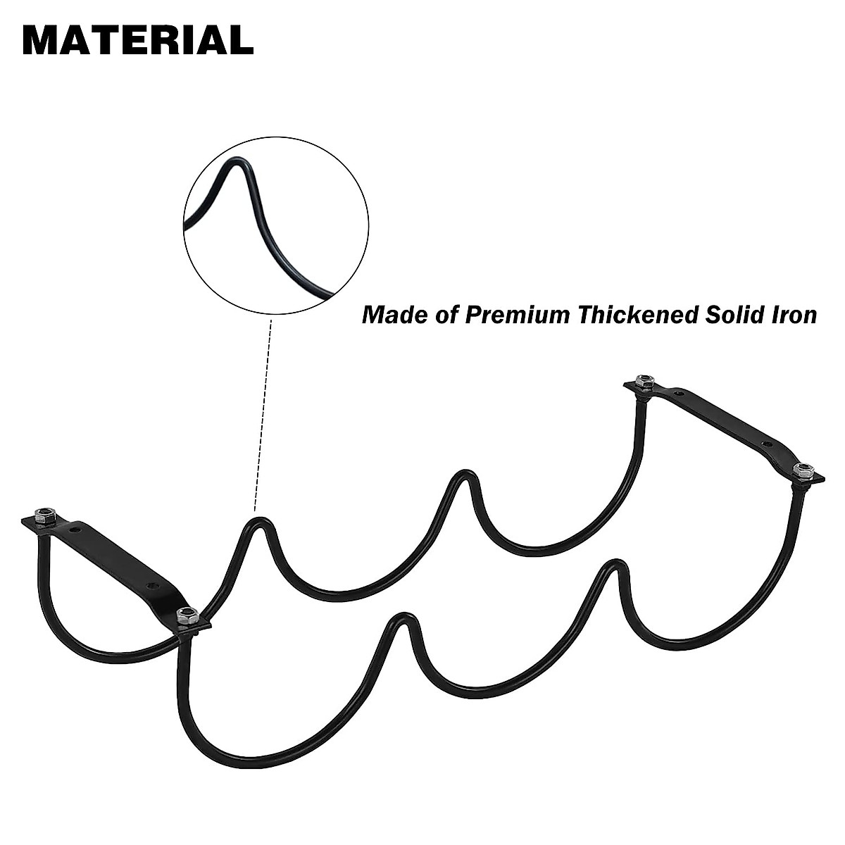 MATILODI Under Cabinet Wine Rack, Organization and Storage Rack for Bottles, Wall Mounted Liquor Bottle Holder for Kitchen Bar Decor, Metal Black (Black, 2 Pack)