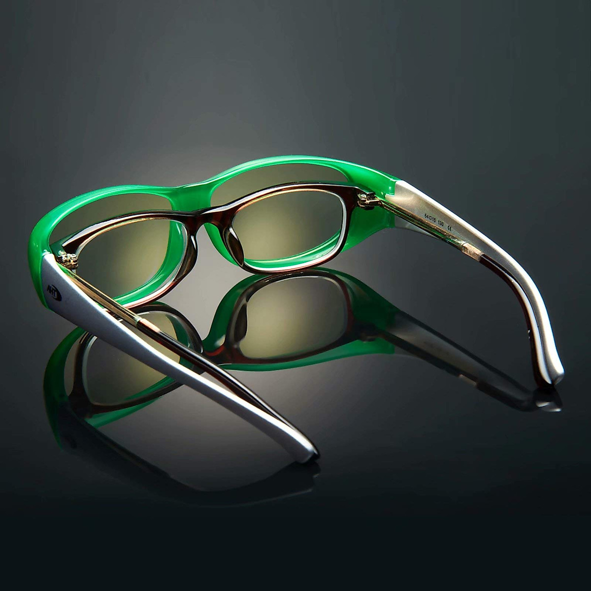 AHT Fit Over Blue Light Blocking Glasses Computer Gaming Eyeglasses for Women and Men, Fitover Your Prescription or Reading Glasses, Sleep Better, Reduce Eye Strain(Black-Glod)