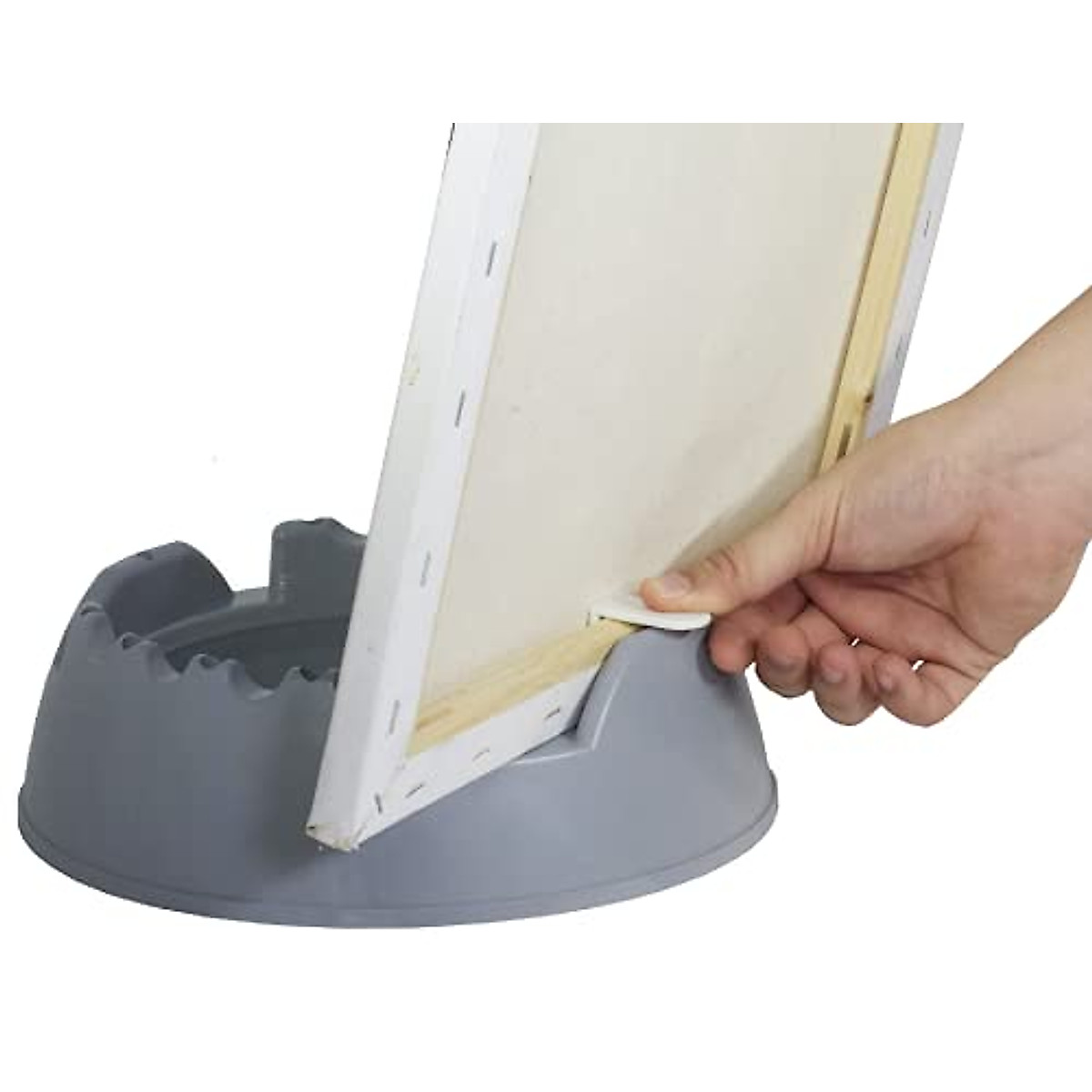 GoEasel is The Complete Painting Station. an All-in-One Easel Stand, Water Basin, and Brush Holder | for All Ages *Included with Easel is Color Palette and Canvas Clip* (Gray)