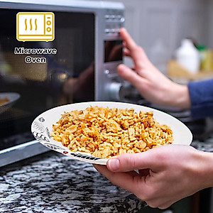 JOLLY CHEF 140 Count Paper Plates 10 inch Soak Proof, Cut Proof, Heavy Duty Leaf Printed Disposable Paper Plates for Everyday Use