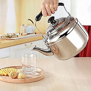 Stainless Steel Tea Kettle Stove Top Tea Kettle,with Ergonomic Heat-Resistant Handle,Modern Stainless Steel Tea Kettle (Color : Onecolor, Size : 4L)
