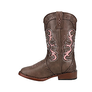 ROPER Girls Lexi Western Boot, Brown, 2 Little Kid US