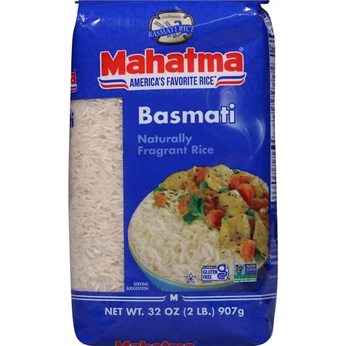 Mahatma Indian Basmati Rice, 32-Ounce Bag of Rice, Fluffy, Floral, and Nutty-Flavored Rice, Stovetop or Microwave Rice