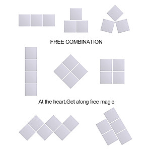 Shatterproof Full Length Mirror Tiles,Mirror for Wall,Full Body Mirror for Kids,Thick 0.12",4 Pcs 15.8"x15.8",Made of Frameless Plexiglass Acrylic Plastic,Wall Mounted for Home Gym,Bedroom,Door