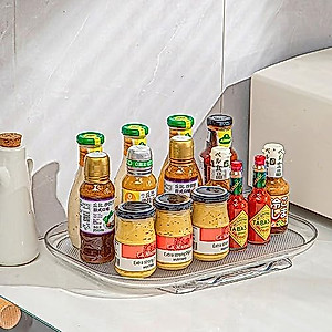 KCRPM Lazy Susan for Refrigerator, 2023 New Square Lazy Susan Turntable Organizer, Rectangular Lazy Susan for Refrigerator, Household Transparent Condiment Square Refrigerator Turntable (1Pcs)
