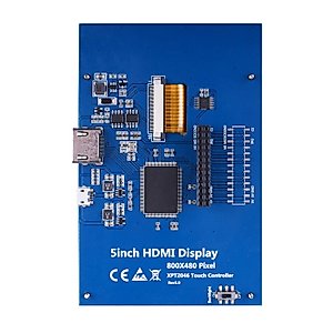 Longruner Raspberry Pi Touch Screen with Case, 5 Inch TFT LCD Display HDMI Module 800x480 for Raspberry Pi 3 2 Model B and RPI 1 B+ A BB Black PC Various Systems （with Protective Case）