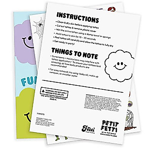 xo, Fetti Halloween Temporary Tattoos for Kids - 40 Glow In Dark Tat Styles | Halloween Decorations, Skeletons, Ghosts, Pumpkins, Spiderwebs