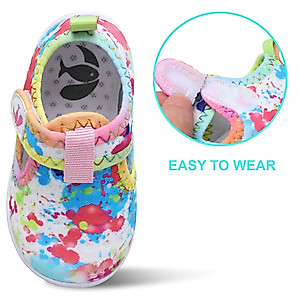 FEETCITY Boys Girls Water Shoes Kids Quick Dry Aqua Socks Non-Slip Barefoot for Sport Beach Swim Surf Toddler 8