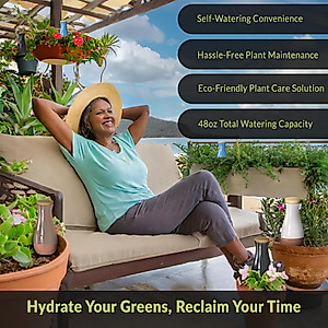 SmartiLiving Ollas (Set of 4) | 12oz Terracotta Plant Watering Globes - Self Watering Planter Insert - Automatic Plant Watering Devices | Vacation Watering Pots for Indoor & Outdoor Plants