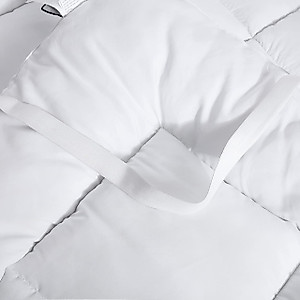 Plush Topper, Viscose Derived from Bamboo, Filled Mattress Topper, 2 Inches Thick Hypoallergenic Overfilled Down Alternative Anchor Bands Mattress Topper, Soft Cotton Shell, King