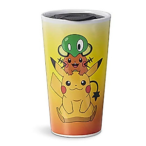 Pokémon XY Series Travel Mug | Pikachu, Dedenne, & Squishy | Perfect For Fans Of The Pokémon Series | Holds 16 Ounces