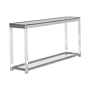 Coaster Home Furnishings Anne Sofa Table with Lower Shelf Chrome and Clear
